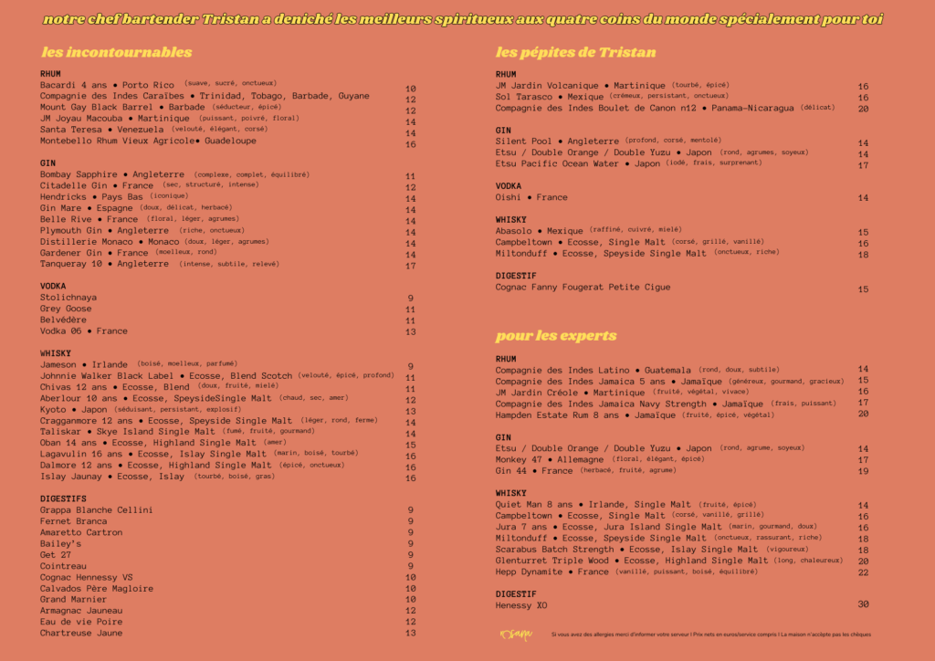 Our menu - rOsana